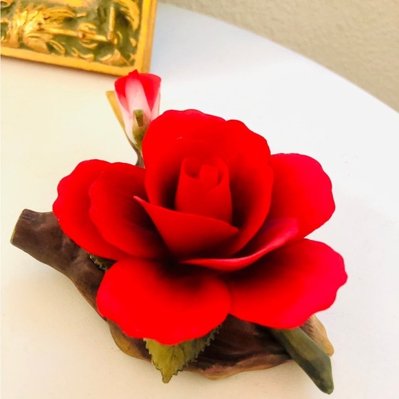 Accents | Vintage Romantic Victorian Red Rose Porcelain Figurine | Poshmark